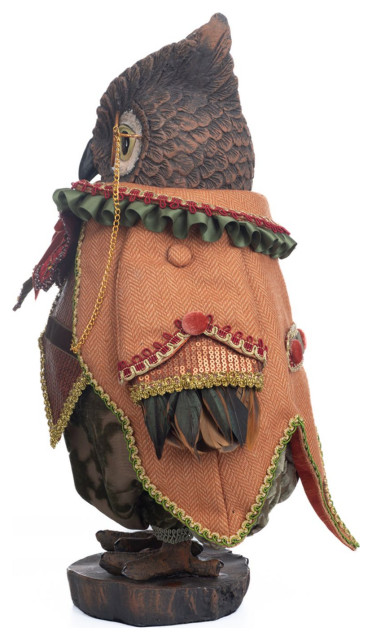 Katherine's Collection 2023 Forrest Wilder Owl Tabletop, Brown/Orange ...