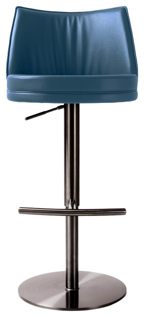 Gala Vegan Leather on Black Adjustable Stool - Contemporary - Bar ...