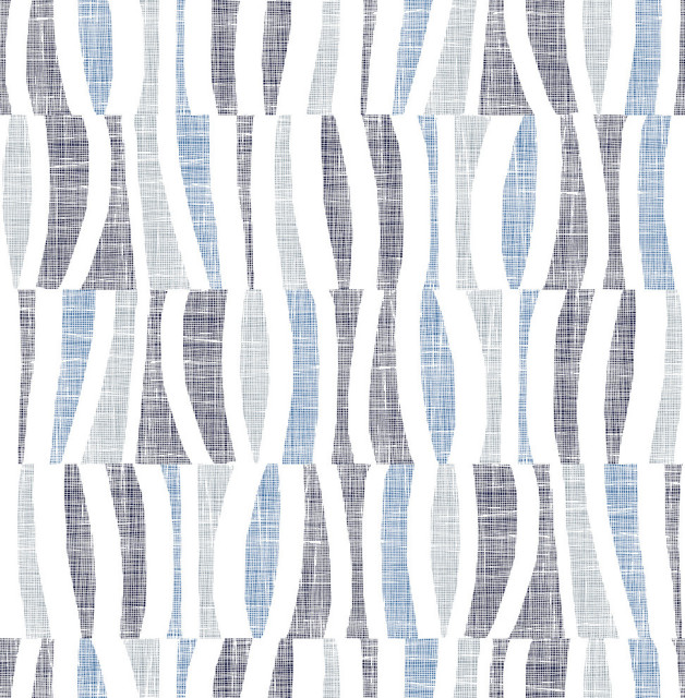 Tides Blue Abstract Texture Wallpaper Sample - Contemporary - Wallpaper ...