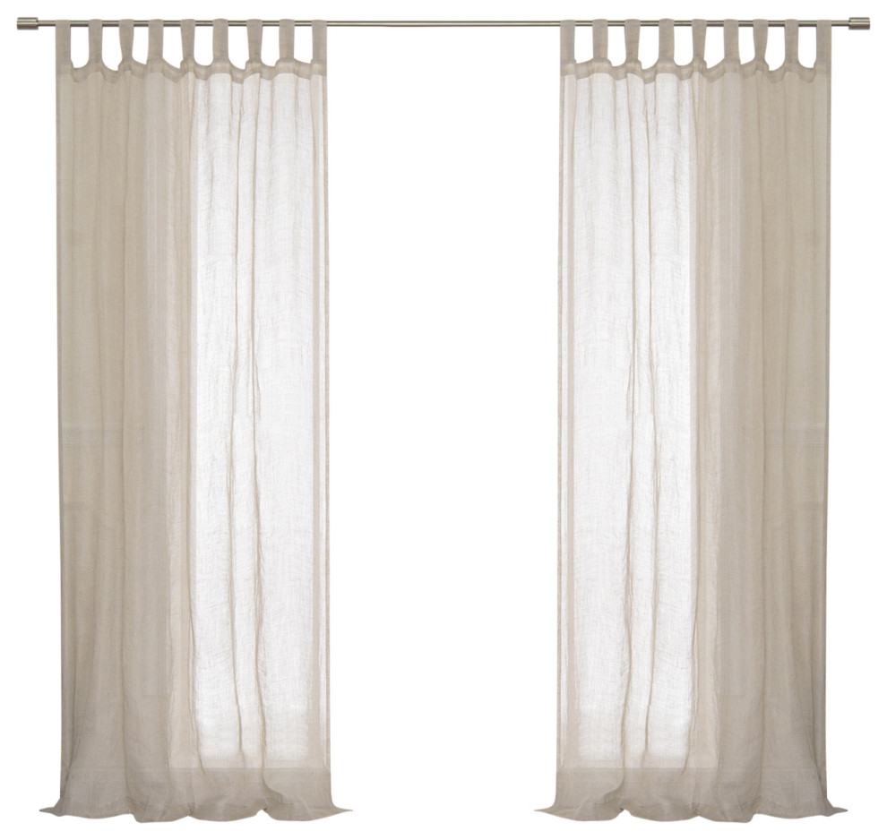 French Linen Tab Top Curtain - Contemporary - Curtains - by Best Home ...