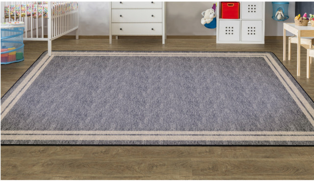 Flagship Carpets FE425-44A 7'6"x12' Double Border Grey Educational Rug ...