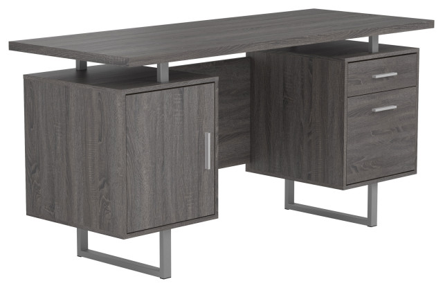 Lawtey Floating Top Office Desk Weathered Grey - Modern - Desks And ...