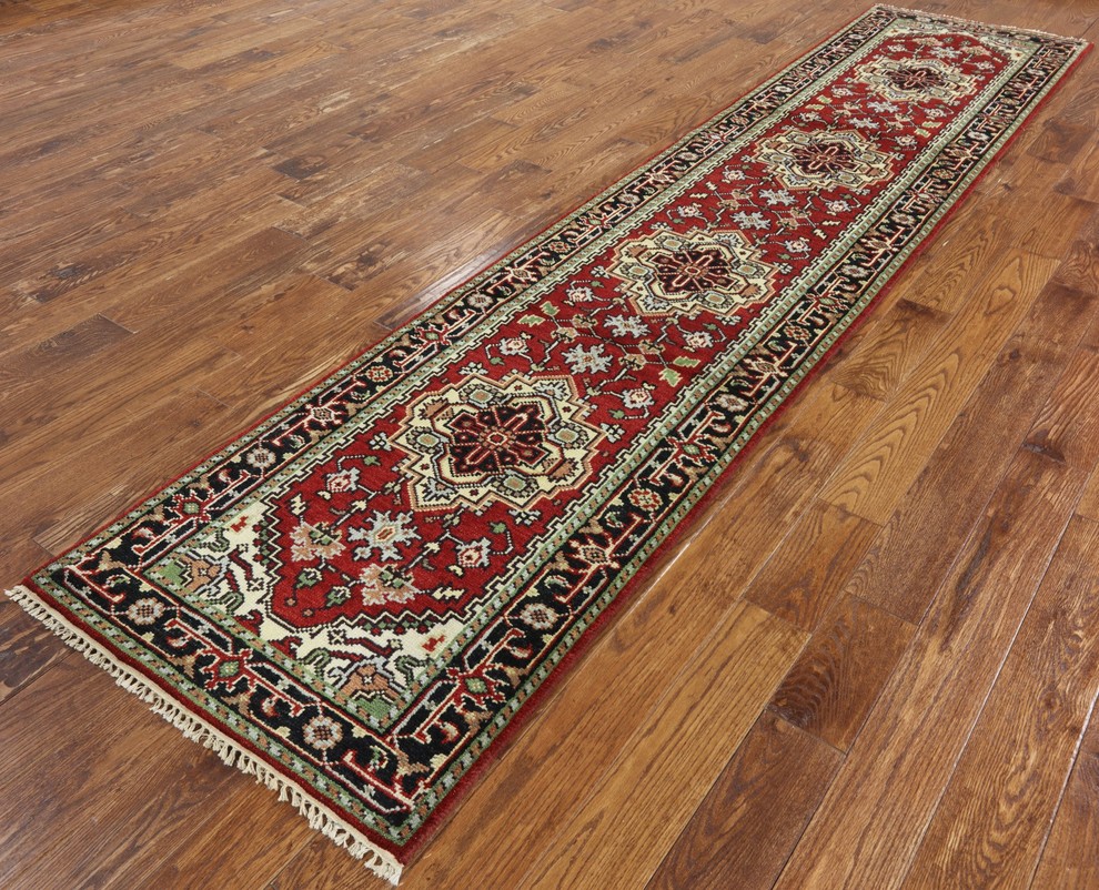 3x12 Runner Oriental Heriz Serapi Rug, 2' 8" x 12' 5" - Mediterranean ...