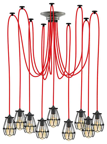 Red Pendant Light Fixture - Industrial - Pendant Lighting - by Hangout ...