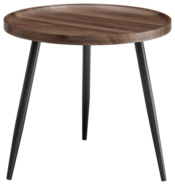 Danya B. Paxton Side Table With Modern Black Metal Taper Legs Round ...