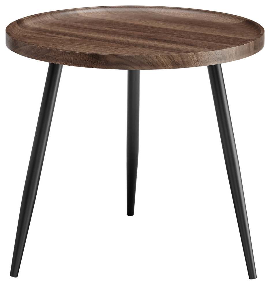 Danya B. Paxton Side Table With Modern Black Metal Taper Legs Round ...
