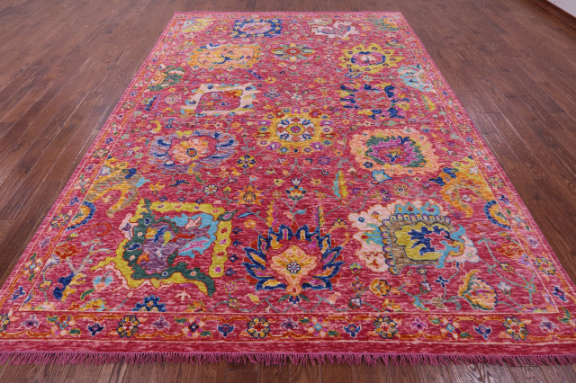 Hand Knotted Turkish Angora Oushak Wool Rug 8' 11" X 11' 10" - Q18910 ...