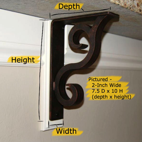 Grant Metal Shelf Brackets 10" x 12" | Finish: Gold, 10" Deep x 12 ...