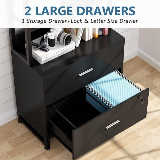 Tribesigns File Cabinet Modern Filing Cabinet with Shelf, Office ...