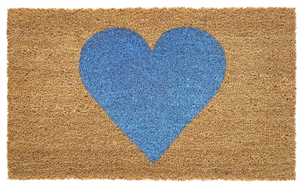 Calloway Mills Blue Heart Doormat, 24" X 36" - Contemporary - Doormats ...