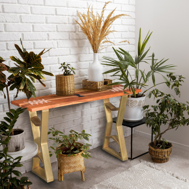 Charleston Acacia Wood Console Table - Contemporary - Console Tables ...