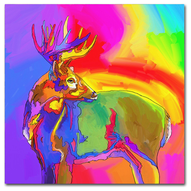 Howie Green 'Pop Art Deer 1' Canvas Art, 18"x 18" - Rustic - Prints And ...