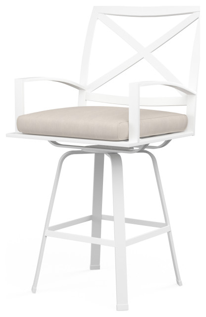 Bristol Swivel Counter Stool, Canvas Flax With Self Welt - Transitional ...