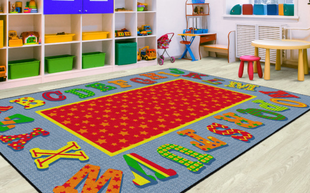 Flagship Carpets FE280-44A 7'6"x12' Dancing Alphabet Educational Rug ...