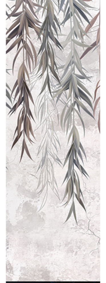 Vines Grey Wall Mural 35"x106", 35 in x 106 in - Contemporary ...