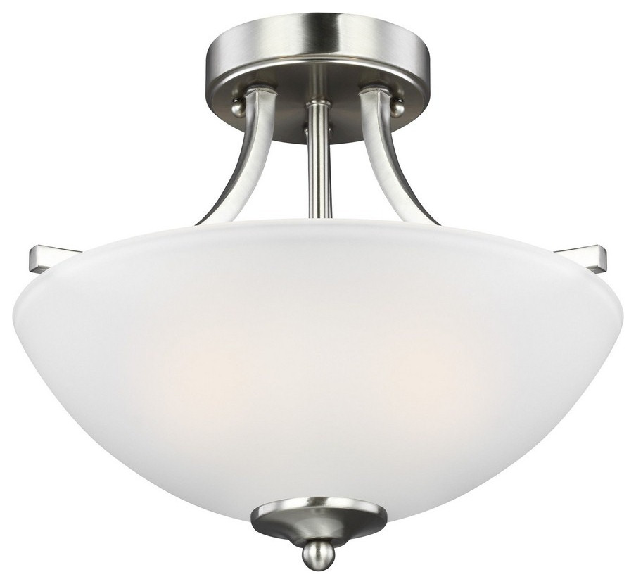 9.5W Two Light Small Convertible Pendant-Brushed Nickel Finish ...