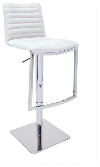 London Swivel Hydraulic Barstool White - Contemporary - Bar Stools And ...