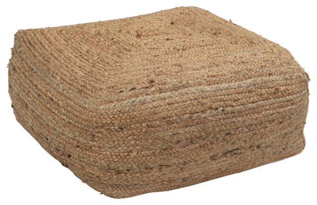 Square Jute Pouf - Small - Beach Style - Floor Pillows And Poufs - by Blackhouse | Houzz