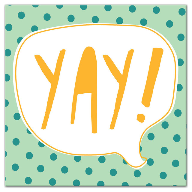 Yellow and Orange Yay Design 12x12 Canvas Wall Art - Contemporary ...