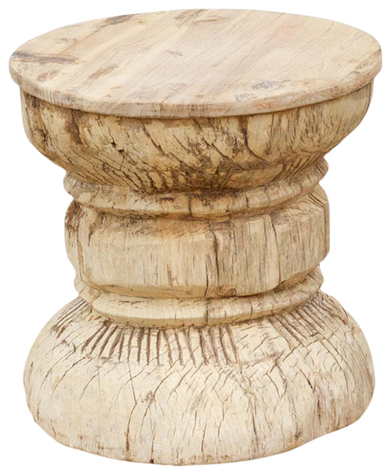 Indian Ukhali Tribal End Table - Rustic - Side Tables And End Tables ...