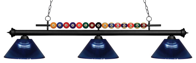 Shark Collection 3 Light Billiard Light in Matte Black Finish ...