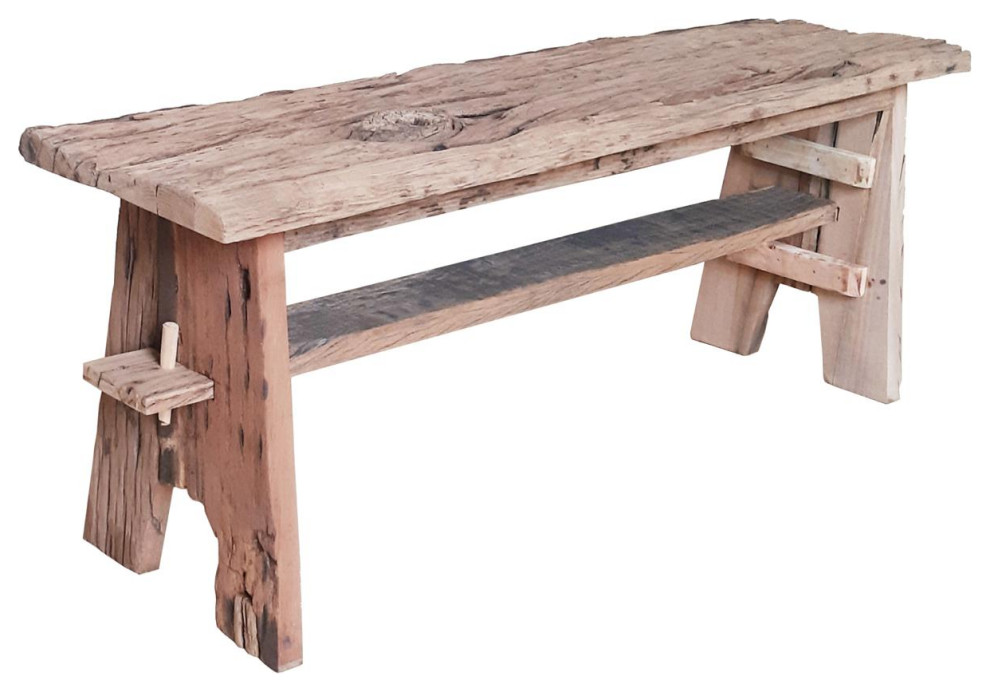 Rustic Outdoor Bench, Natural - Rustic - Outdoor Benches - by Lighting ...