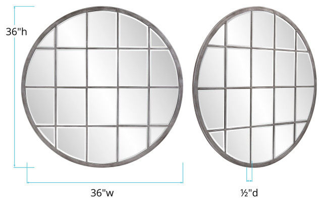 Bellevue HEMIR93484 Colonial 36" Round Farmhouse Window Pane ...