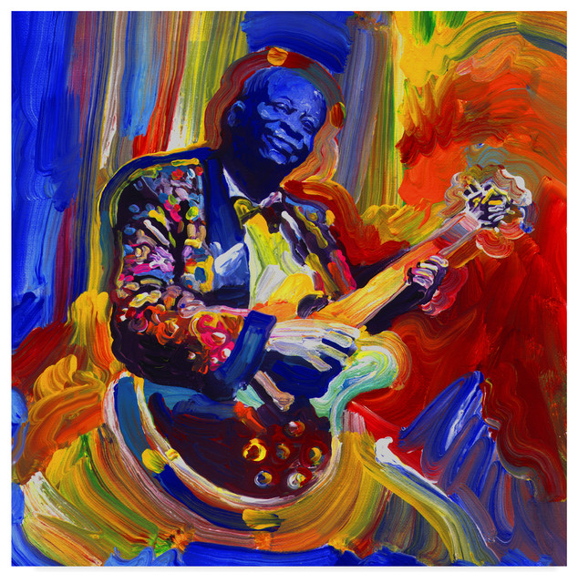 Howie Green 'Bb King Portrait' Canvas Art, 35"x35" - Midcentury ...