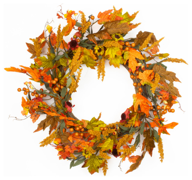 Fall Harvest Wreath - Traditional - Wreaths And Garlands - by Mills ...