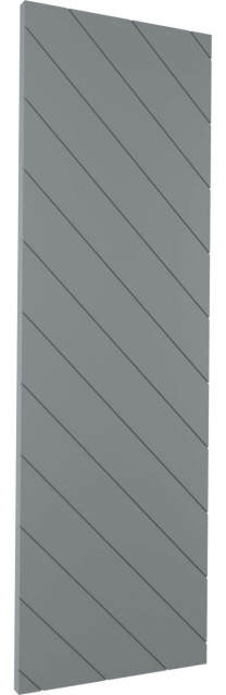 True Fit PVC Diagonal Slat Modern Style Fixed Mount Shutters, 12"W x 57 ...