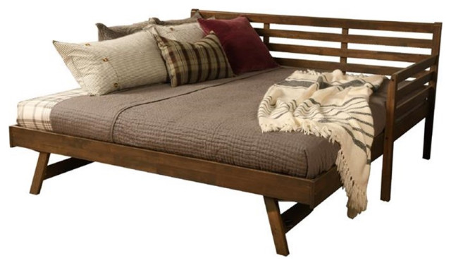 Home Square 3-Piece Set with 2 Daybed Mattresses & Daybed in Walnut ...