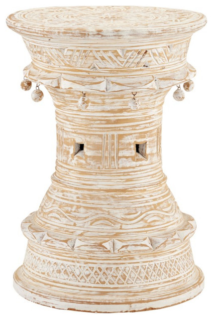 Currey and Company 3000-0238 Bavi Whitewash Accent Table - French ...