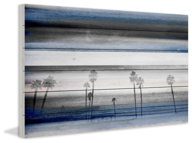 "Stormy Calm" Print on White Wood, 36"x24" - Tropical - Prints And ...