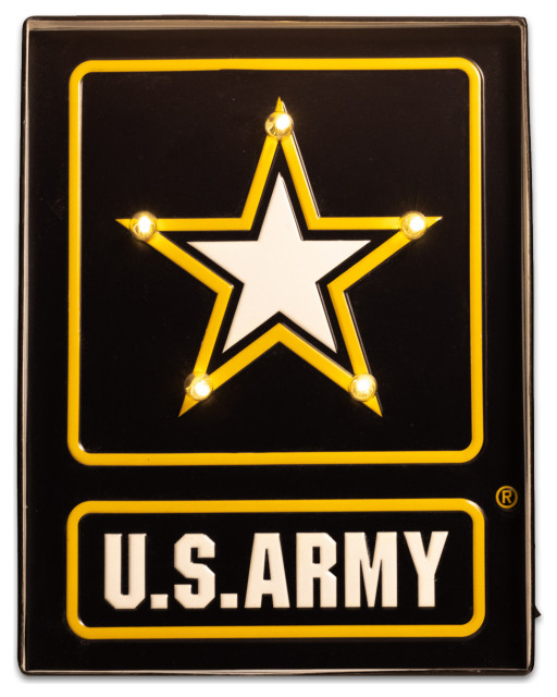 Us Army Rectangle Sign 10"x13" Lighted - Contemporary - Metal Wall Art ...