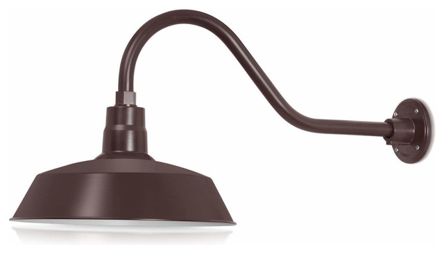 14in. Barn Light Fixture With Gooseneck Arm, 22" Long Gooseneck Arm ...