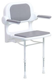 Economy Standard Seat With Back and Arms, Gray - Shower Benches & Seats ...