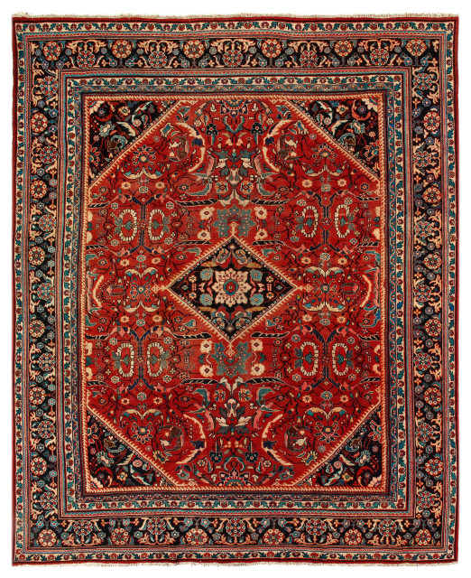 Rust Persian Antique Mahal Rug 10'11''x13'9'' - Traditional - Area Rugs ...