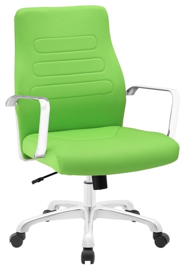 Bright Green Depict Mid Back Aluminum Office Chair, 22.5"L x 25.5"W x ...