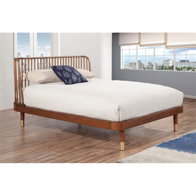 Alpine Furniture Belham California King Wood Platform Bed in Dark ...