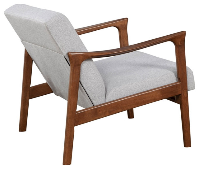 Alpine Furniture Zephyr Slate Wood Lounge Chair in Brown-Gray ...