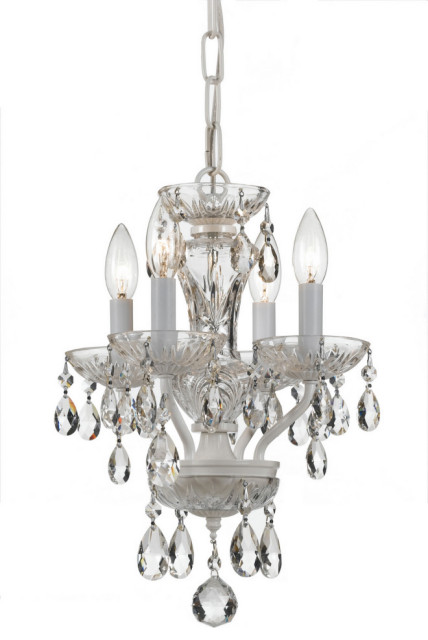 Crystorama Swarovski Strass Crystal 4 Lt White Mini Chandelier ...