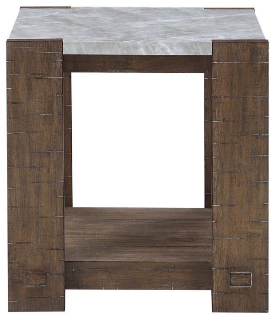 Libby Sintered Stone End Table - Rustic - Side Tables And End Tables - by Steve Silver | Houzz