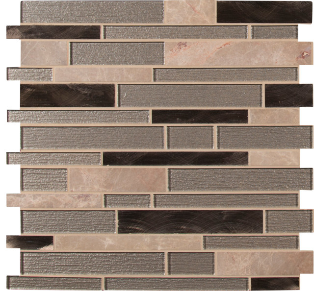 MSI SMOT-SGLSMTIL-4MM 12" x 12" Linear Mosaic Wall Tile - Glossy ...