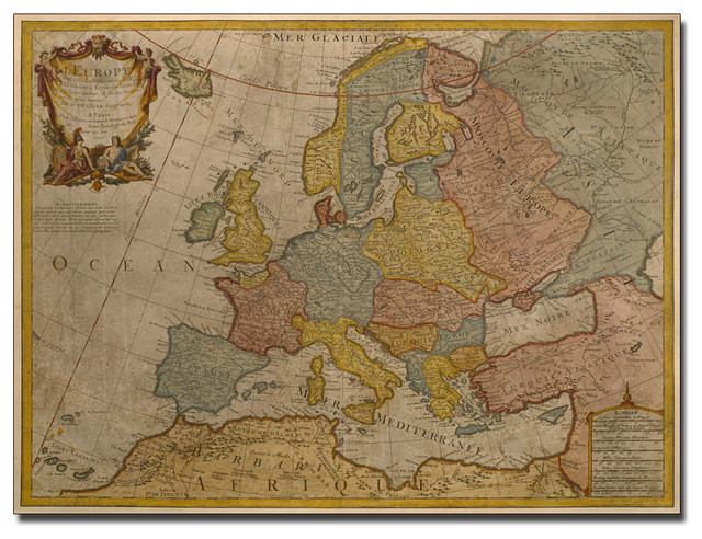 'Map of Europe, 1700' Canvas Art by Paris Guillaume Delilse, 35" x 47 ...