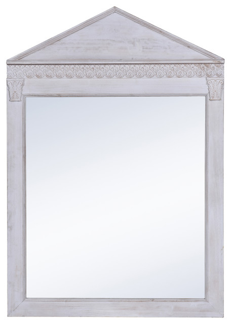Dann Foley Wood Framed Lifestyle Wall Mirror Weathered Off White Finish ...