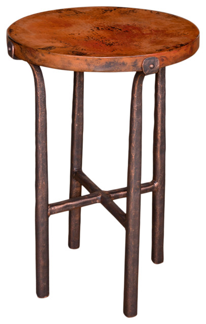 Cameron Accent Table With 18" Round Copper Top - Traditional - Side ...