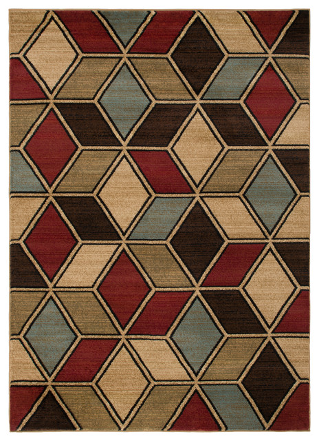 City Cube Multi Contemporary Area Rug, 7'10"x9'10" - Contemporary ...
