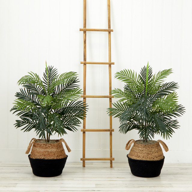3ft. Artificial Areca Palm Tree With Basket DIY KIT, Set of 2 - Modern ...