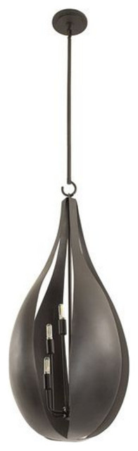 6 Light Pendant In Modern Style-36 Inches Tall and 16 Inches Wide-Black ...