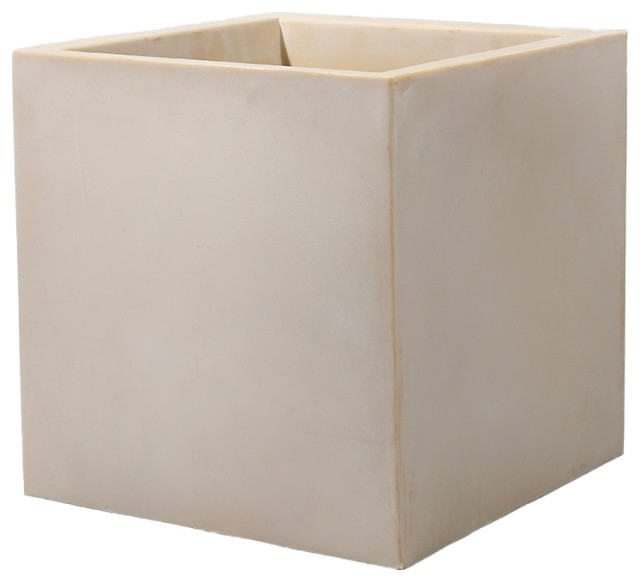 Serene Spaces Living Vintage White Stone Textured Planter Box, Small ...